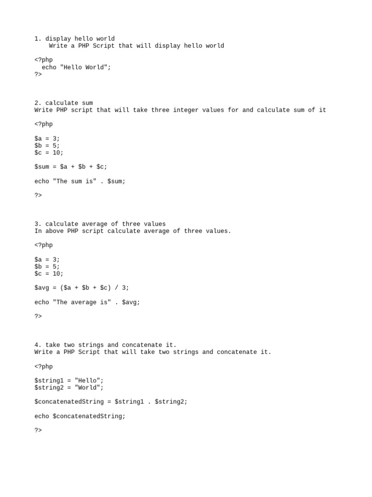 Php Pratical Pdf Php Table Database