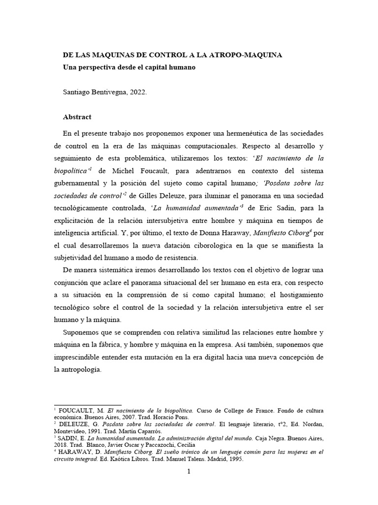 De Las Maquinas de Control A La Atropo M | PDF | Business | Michel Foucault