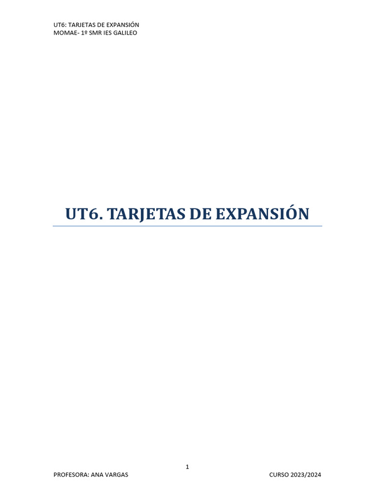 UT6 Tarjetas de Expansión | PDF | Unidad de procesamiento gráfico | Ieee 802.11