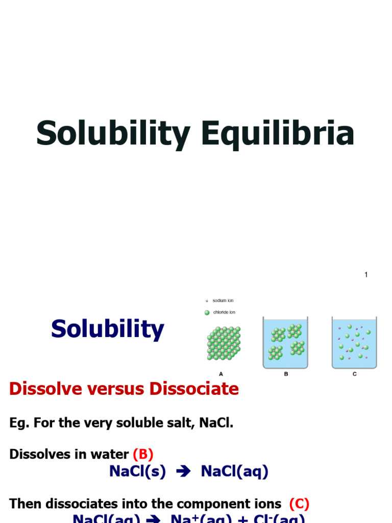 Solubility Equilibria | PDF | Solubility | Mole (Unit)