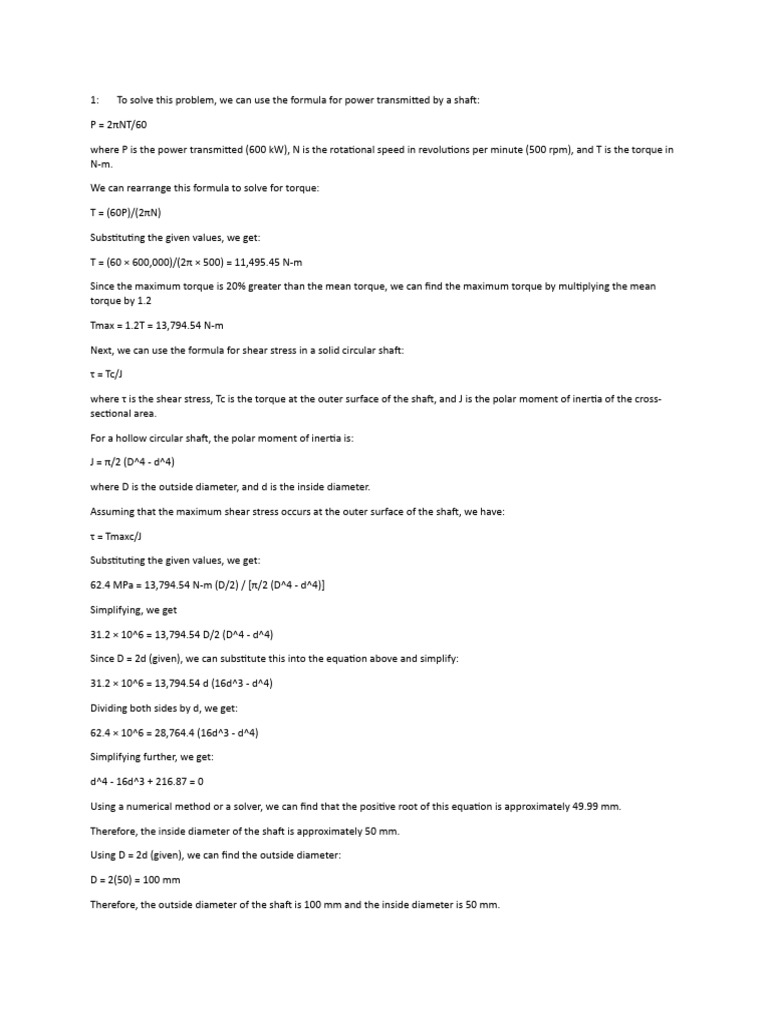 Revision Papers For Fluid Power | PDF | Torque | Bearing (Mechanical)