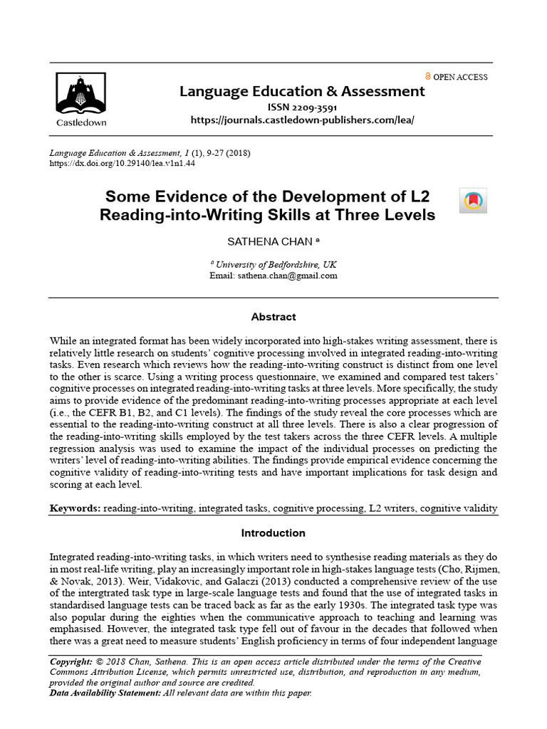 Some Evidence of The Development of L2 Reading-Int | PDF | Validity (Statistics) | Internal ...
