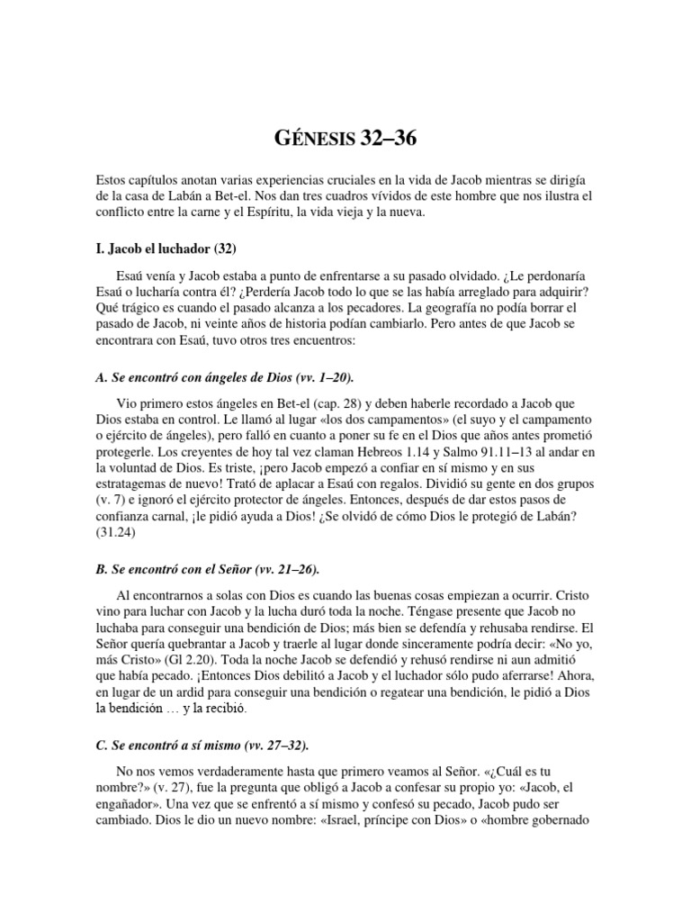 Génesis 32 Jacob Pdf Jacob Libro Del Génesis