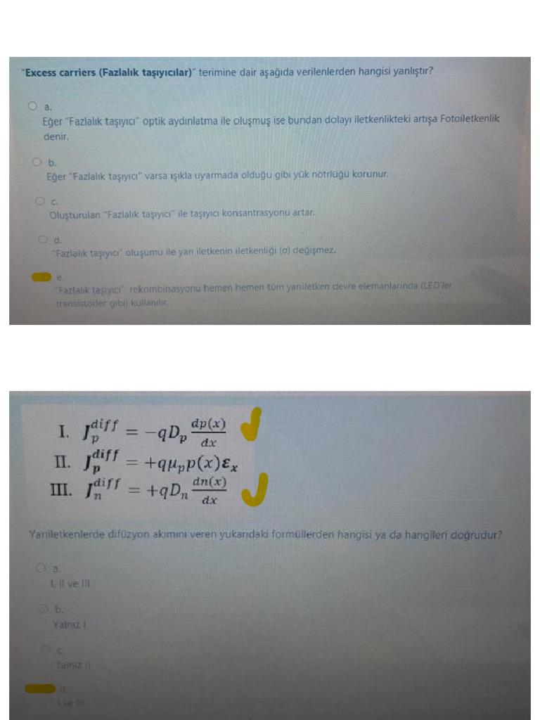 Yarıiletken Vize Soru Cevap | PDF