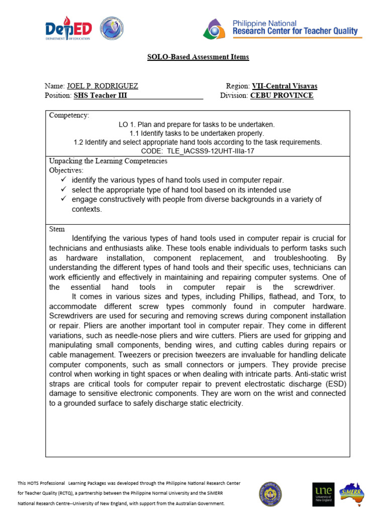 Solo Based Assesment Session 4 Final Output Template | Download Free ...