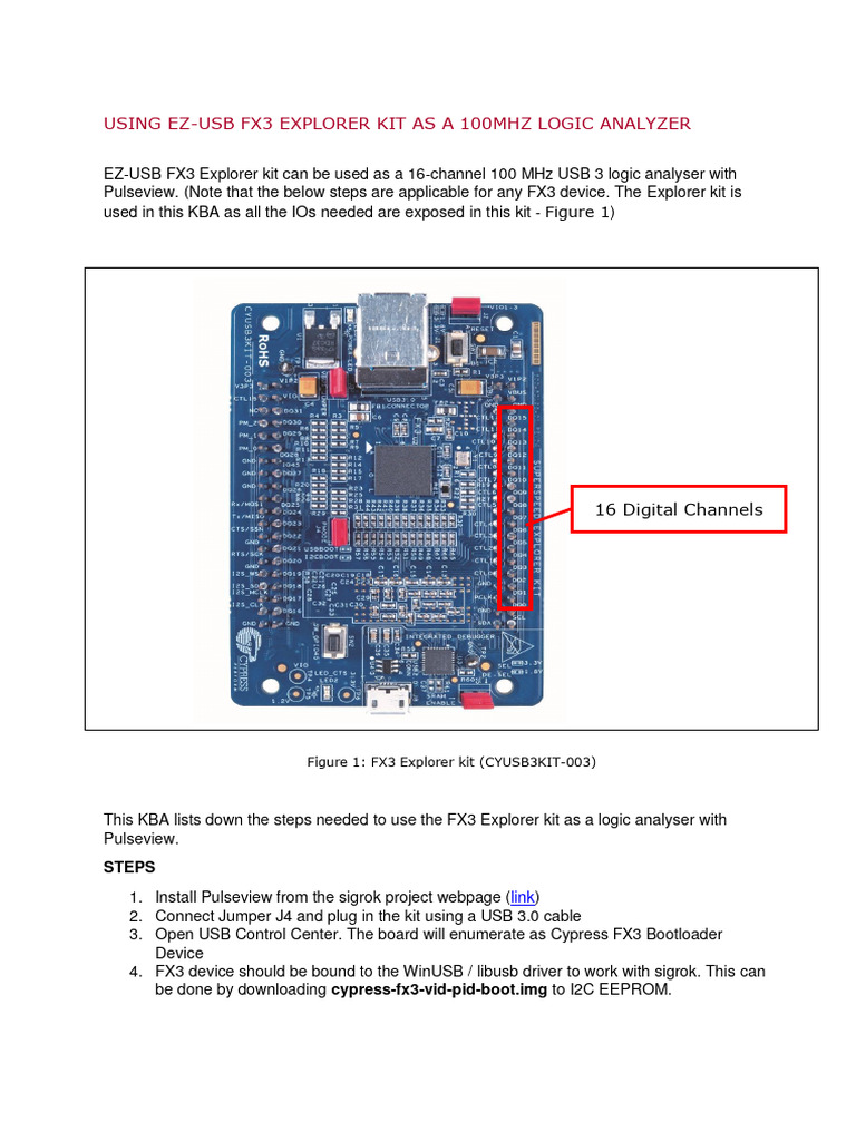 EZ-USB FX3 Explorer Kit As Logic Analyzer | PDF