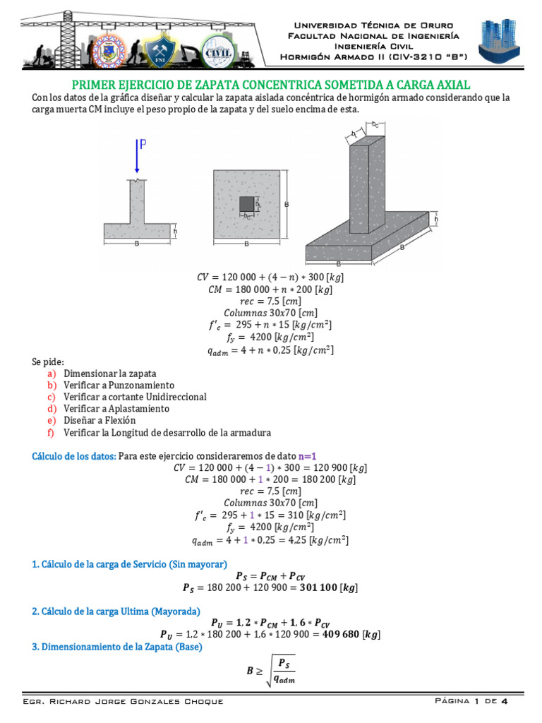 Ejercicio | PDF | Materiales | Hormigón