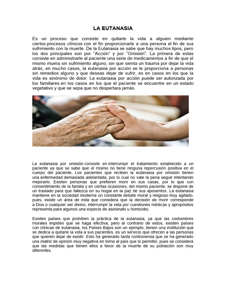 La Eutanasia | PDF | Justicia | Crimen y violencia