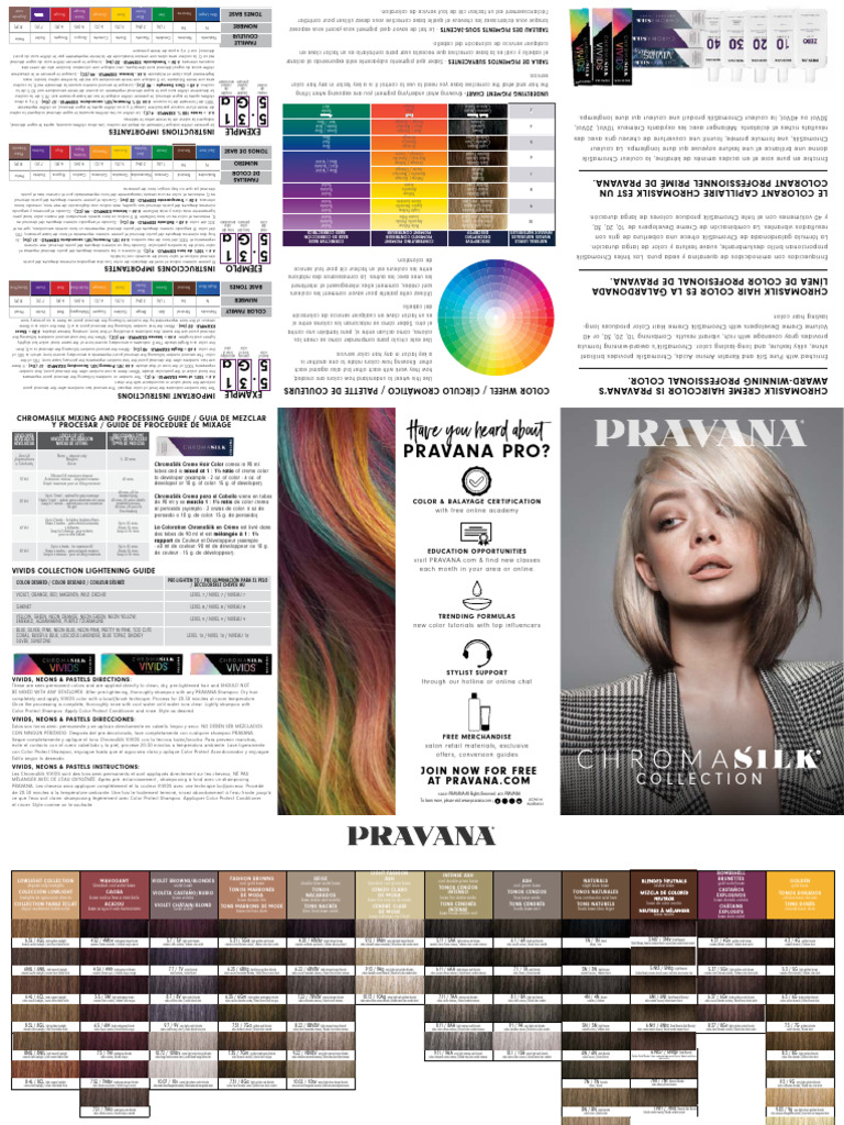 Gama de couleurs Pravana et instructions | PDF | Couleur | Rouge