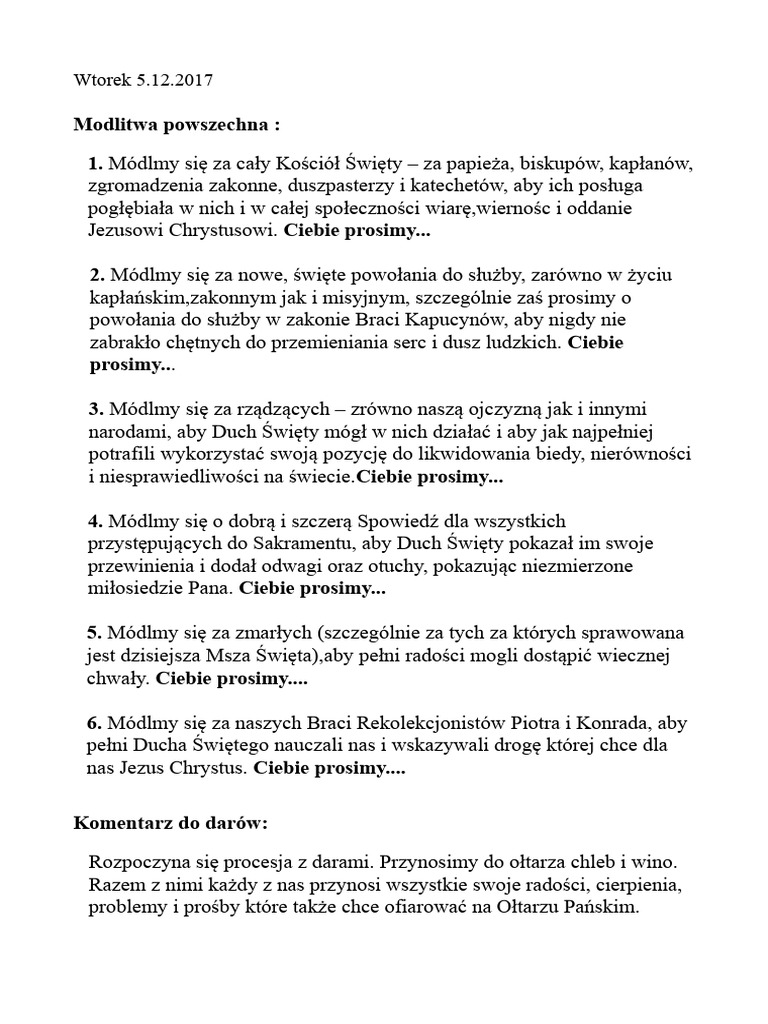 rekolekcje modlitwy | PDF