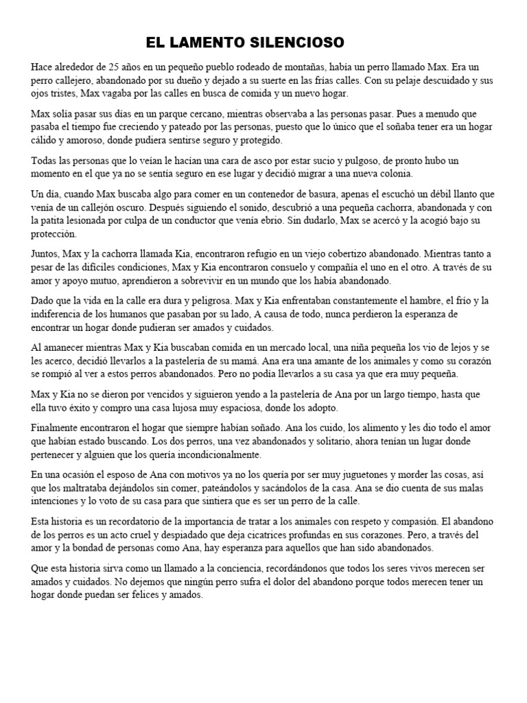 El Lamento Silencioso | PDF | Amor