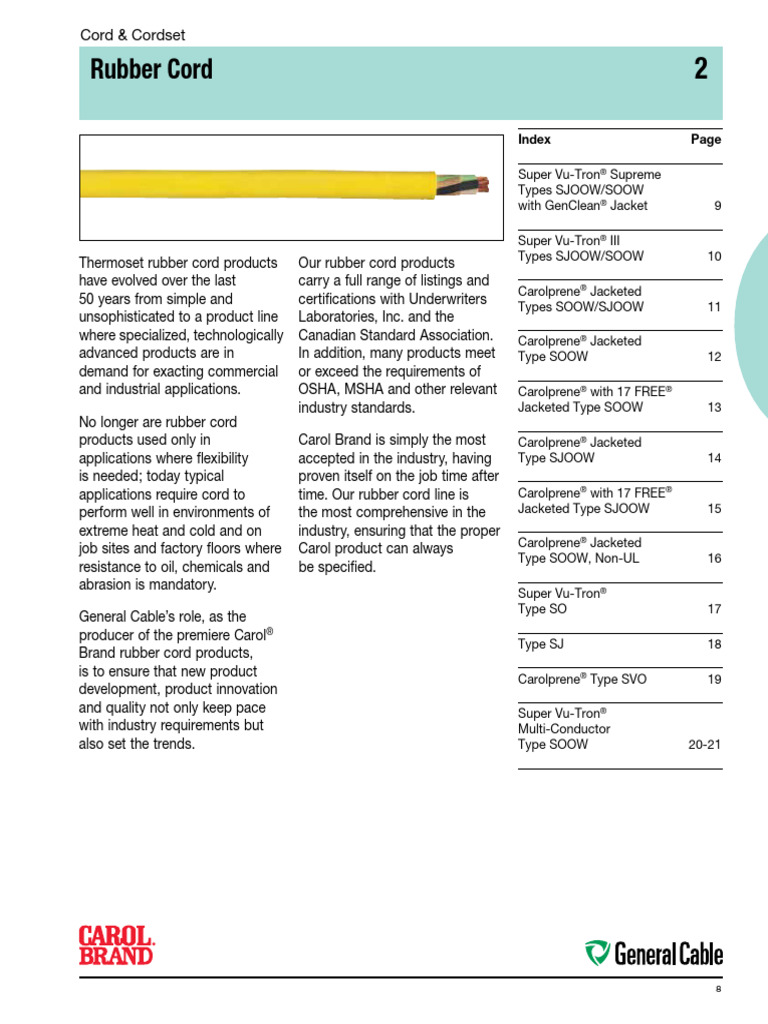 Rubber Cord: Index Page | PDF | Ac Power Plugs And Sockets | Insulator ...