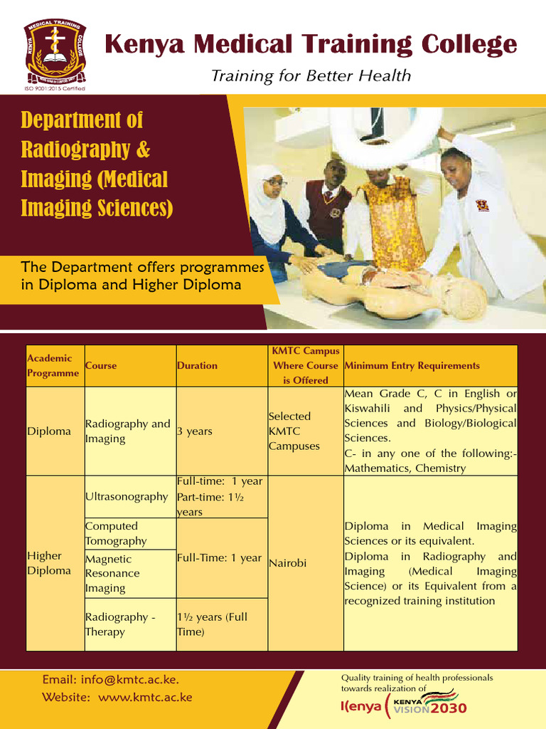 KMTC Radiography Course Requirements | PDF | Medical Imaging | Diploma