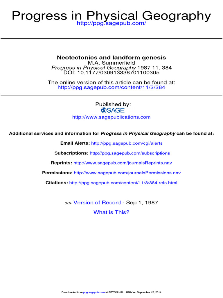 Neotectonics and Landform Genesis | PDF | Geomorphology | Earthquakes