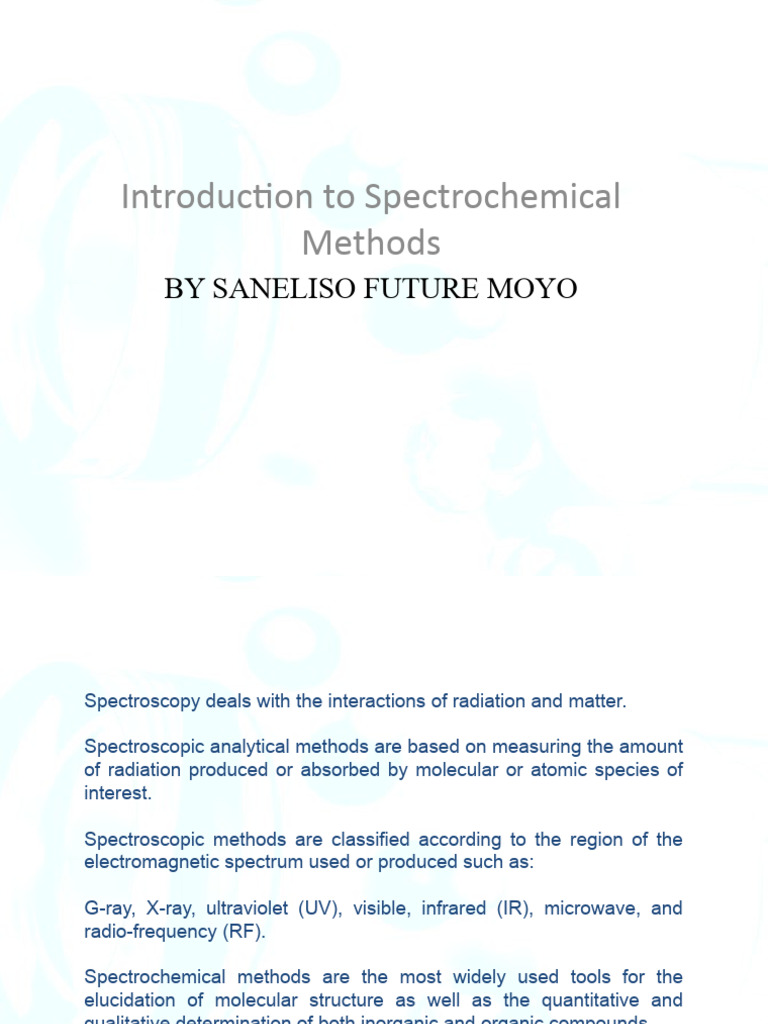 Introduction To Spectrochemical Methods 1 | PDF | Electromagnetic ...