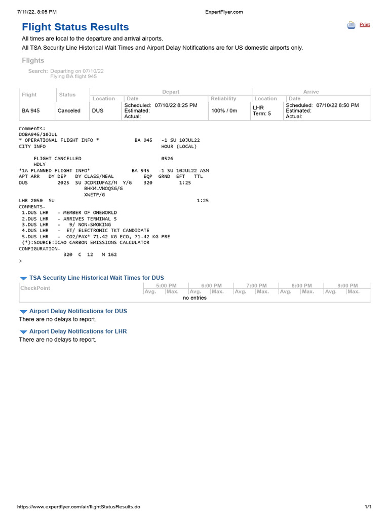 BA 945 Flight Cancellation Update | PDF | Transport | Aviation
