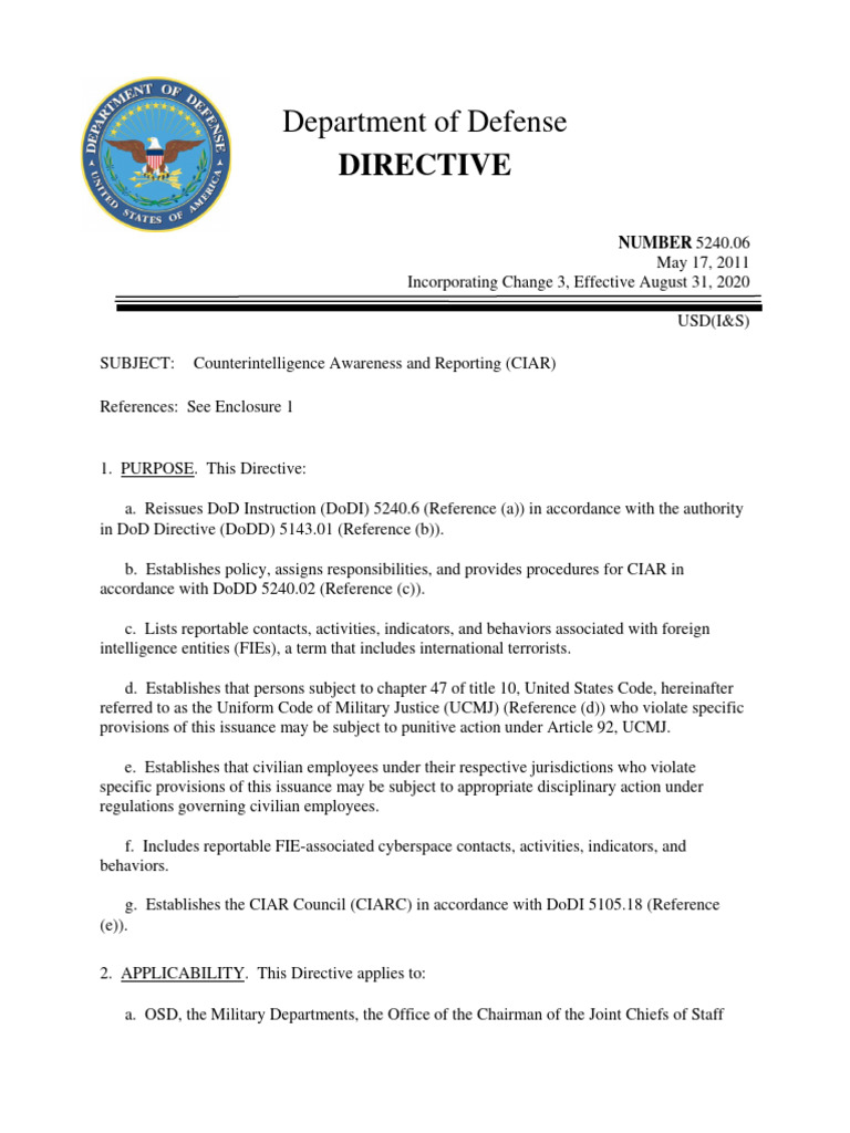 Department of Defense: Directive | PDF