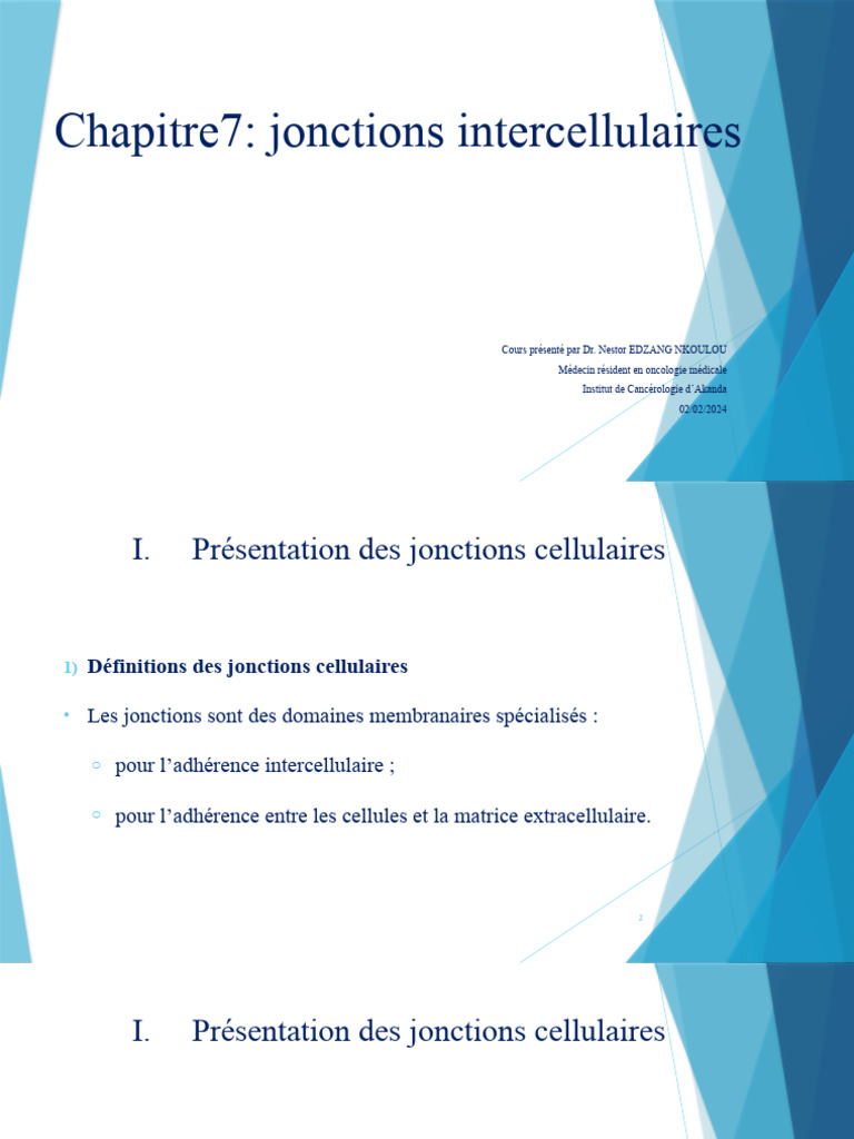 Jonctions Cellulaires et Fonctions | PDF | Membrane cellulaire | Biochimie