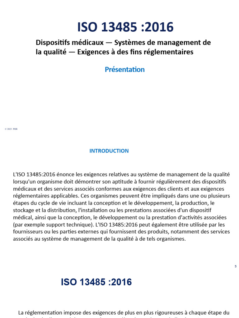 Iso 13485 2016 | PDF | Dispositif médical | Management de la qualité