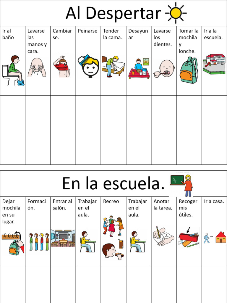 Rutina Matutina y Escolar Diaria | PDF | Salud y bienestar