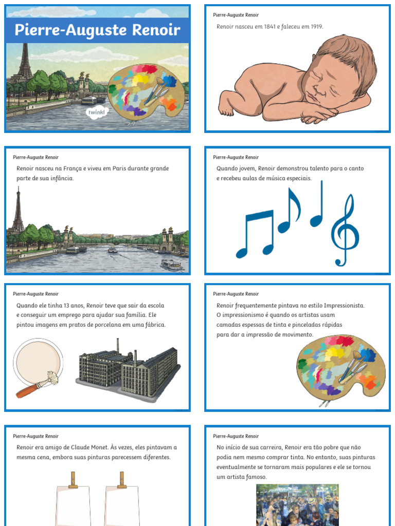 Renoir Fact Cards | PDF | Pierre Auguste Renoir | Impressionismo