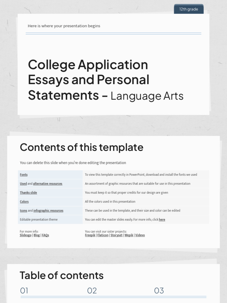 Copia de College Application Essays and Personal Statements - Language ...