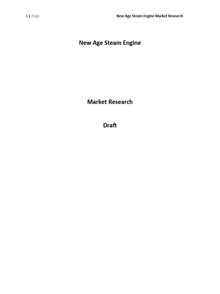 New Age Steam Engine Market Research1 | Download Free PDF | Engines ...