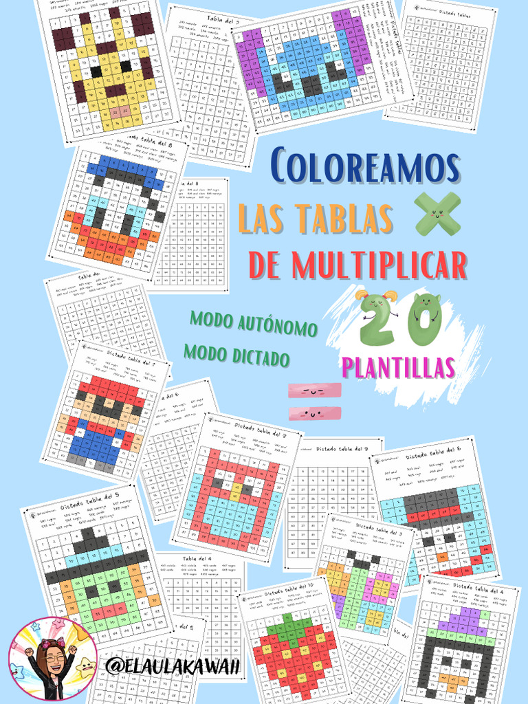 Coloreamos Las Tablas de Multiplicar - @elaulakawaii | Descargar gratis ...