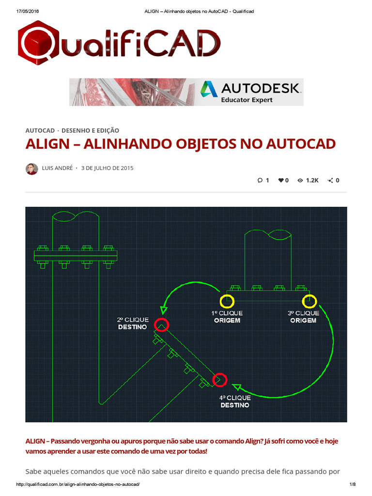 Align - Alinhando Objetos No Autocad | PDF | Auto Cad | Engenharia de Software