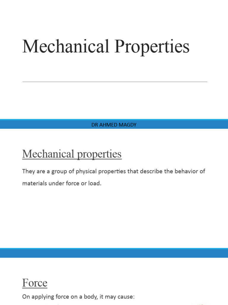 03 Mechanical Properties | PDF | Deformation (Engineering) | Fracture