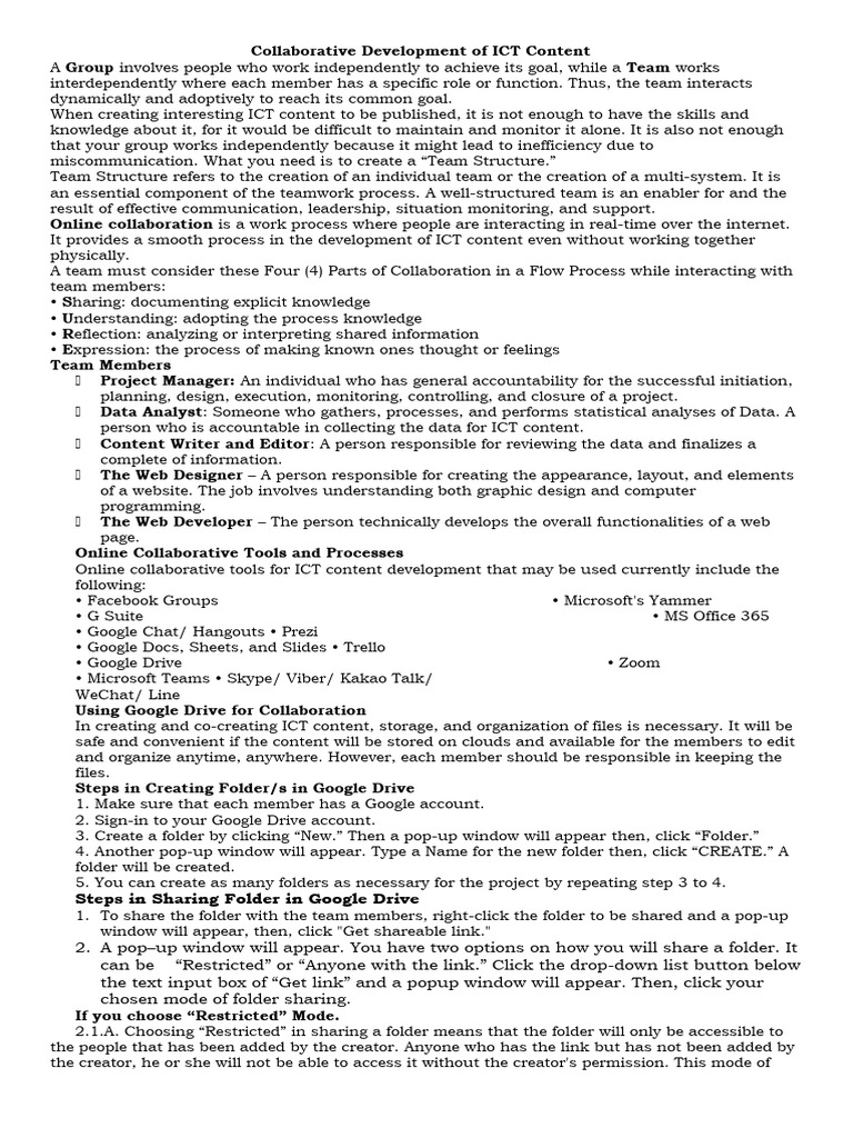 Collaborative Development of ICT Content | PDF | Educational Technology | Computing