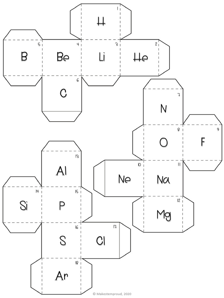 Periodic Table Cubes FREEBIE | PDF | Metallic Elements | Atoms