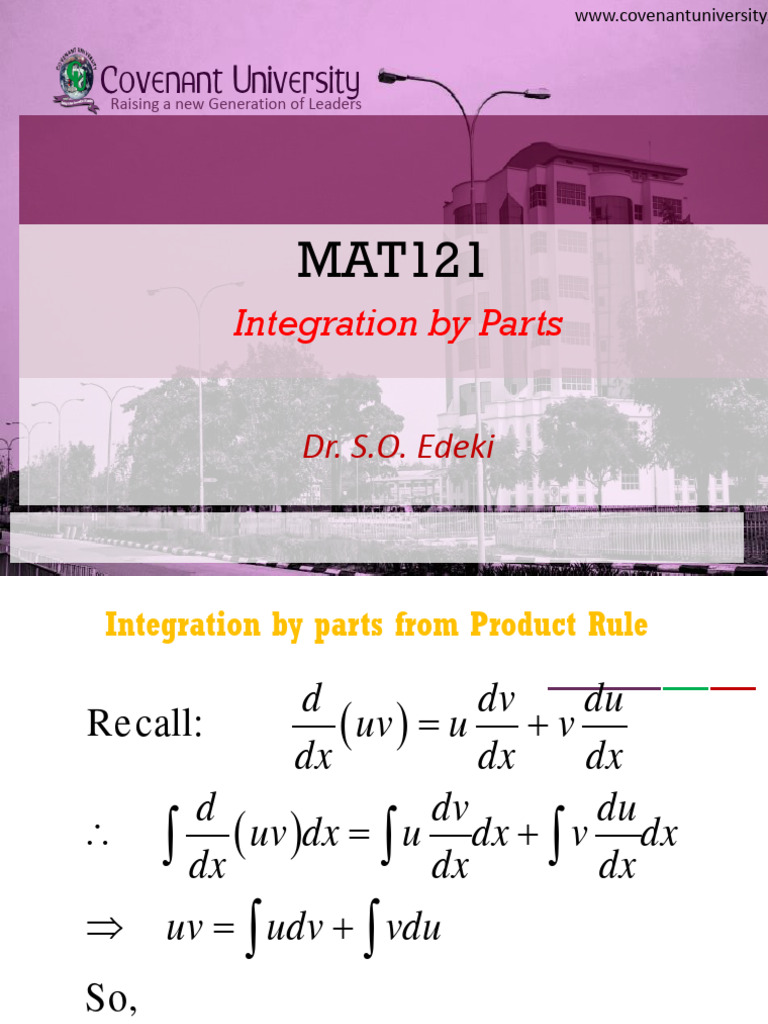 MAT121 - Note IV Integration by Parts COLUMN Method - 2021 | PDF ...