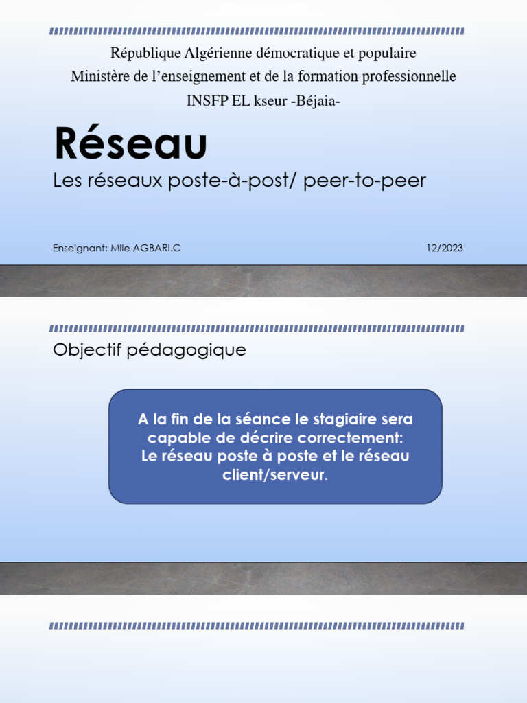 Réseaux poste-à-poste et client/serveur | PDF | Serveur (Informatique ...