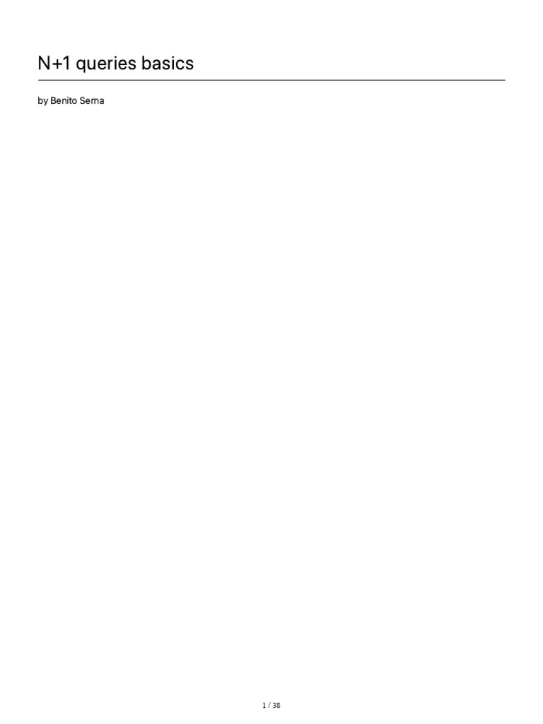 Nplusone Queries Basics Pdf Application Software Computer Engineering 2474