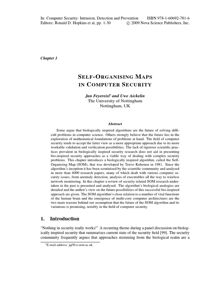 Self Organizing Maps in Computer Securit | PDF | Computer Virus ...