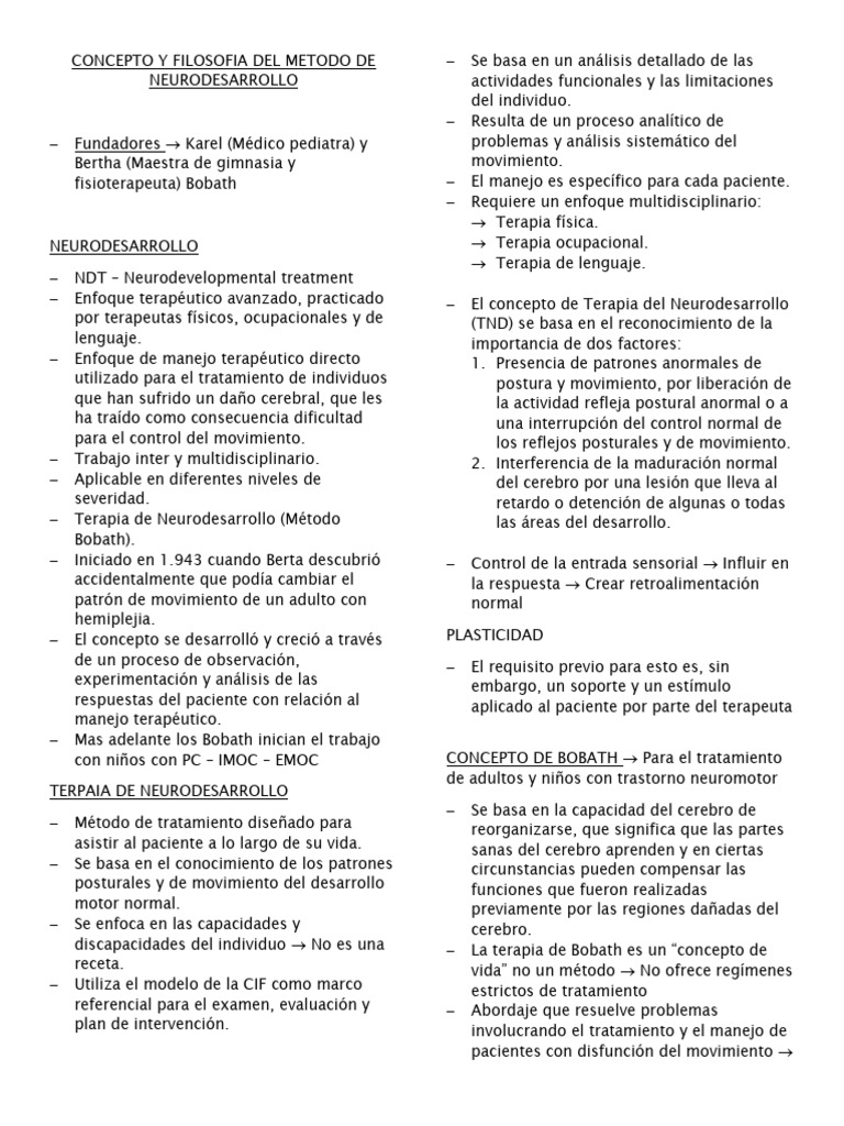 Filosofía del Método Bobath en Neurodesarrollo | PDF | Pelvis | Rodilla