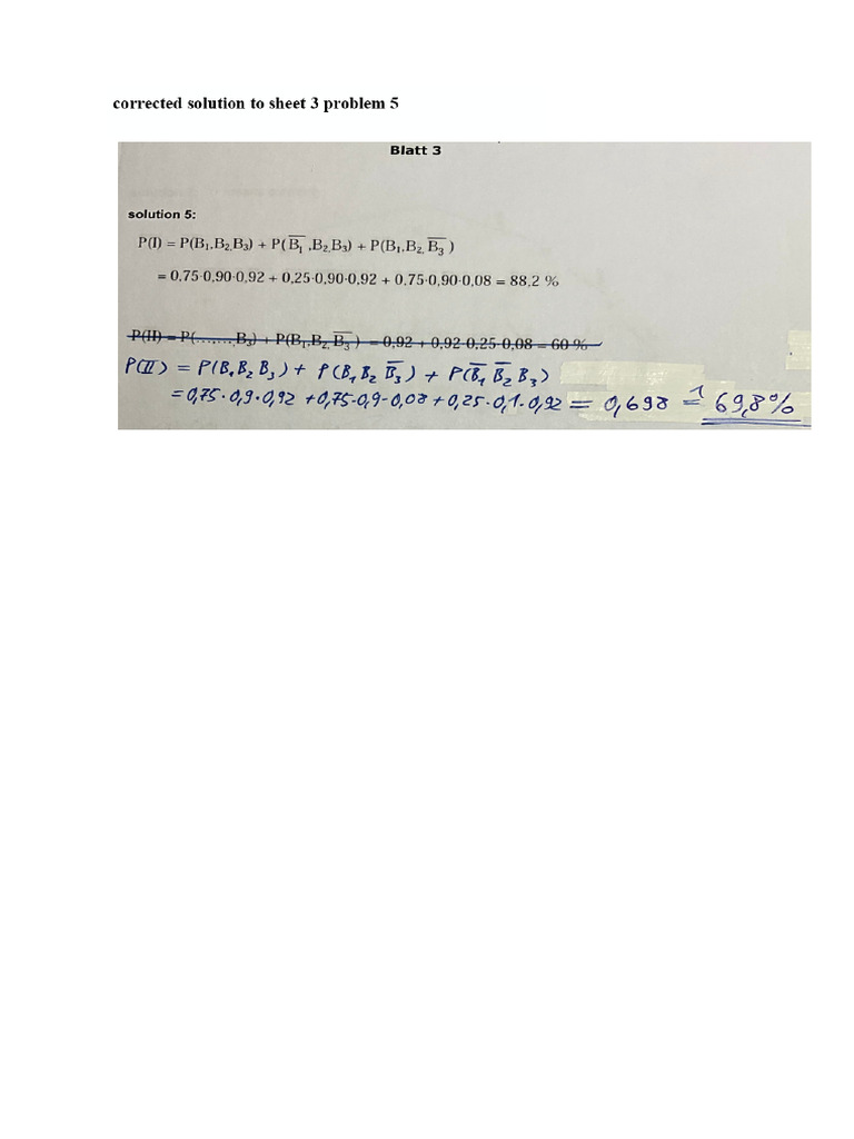 Corrected 5 3 and Solutions to Sheet 5 Problem 1 5 and Problem 3 | PDF