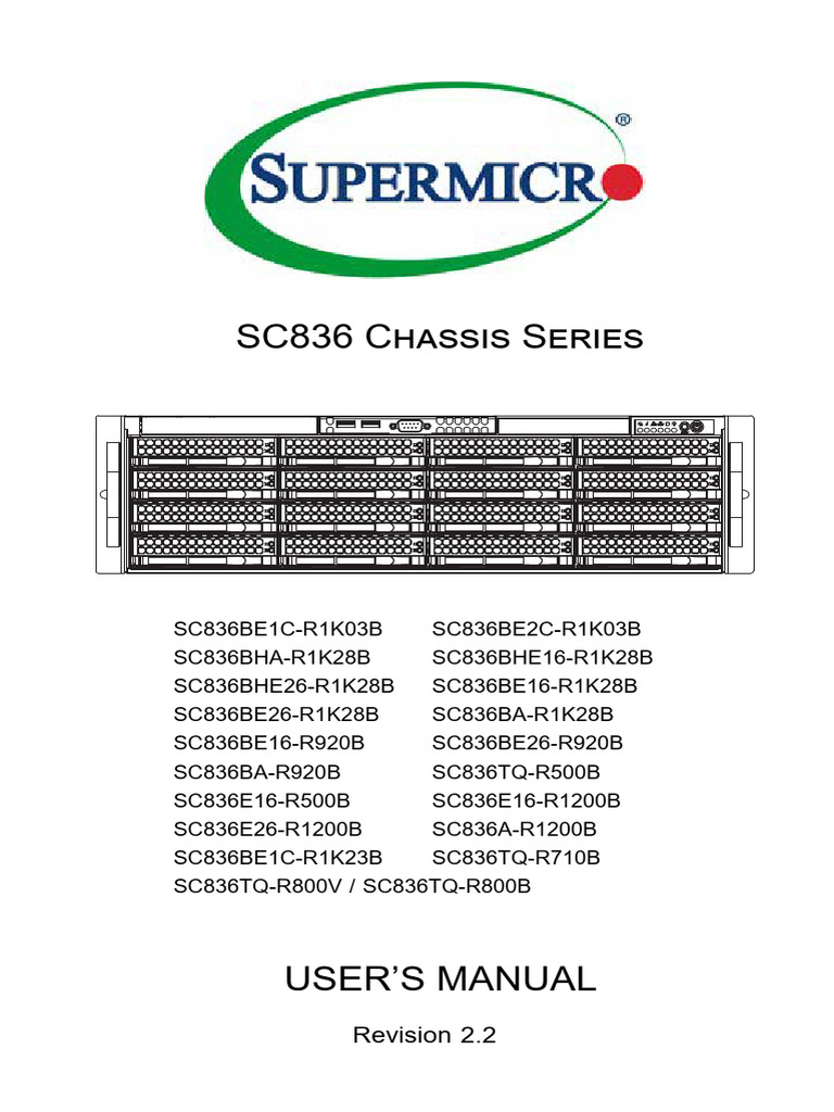 SC836 | PDF | Computing | Computer Hardware