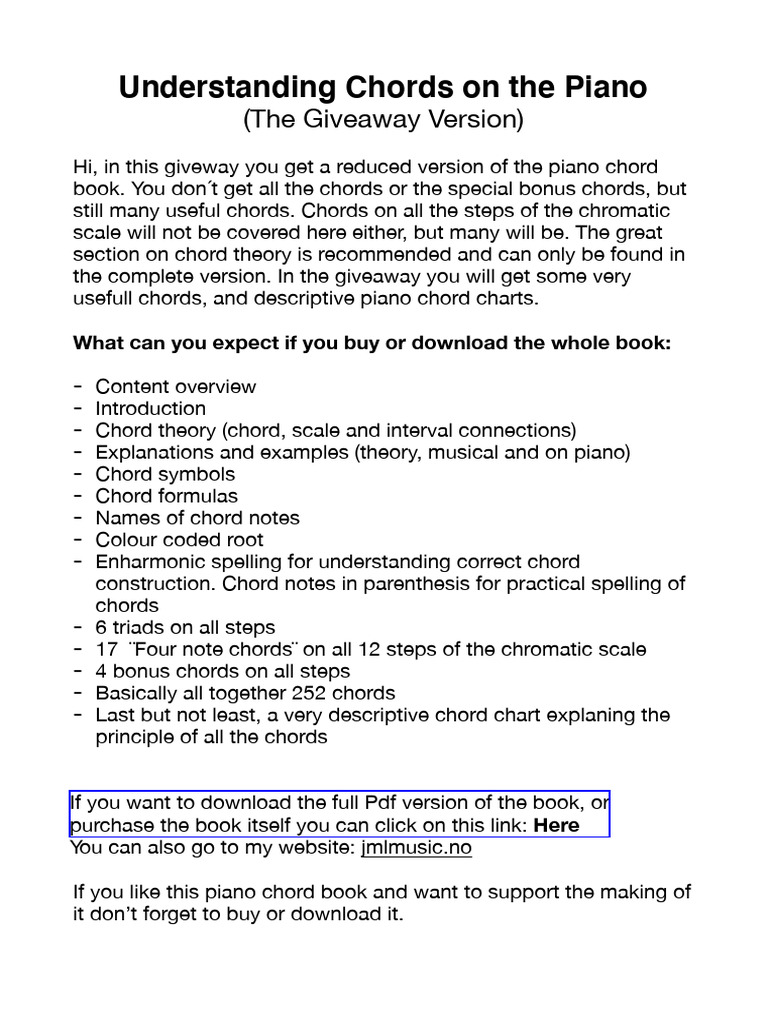 Understanding Chords On The Piano Fine 2 With Links Giveaway | PDF | Chord (Music) | Musical ...