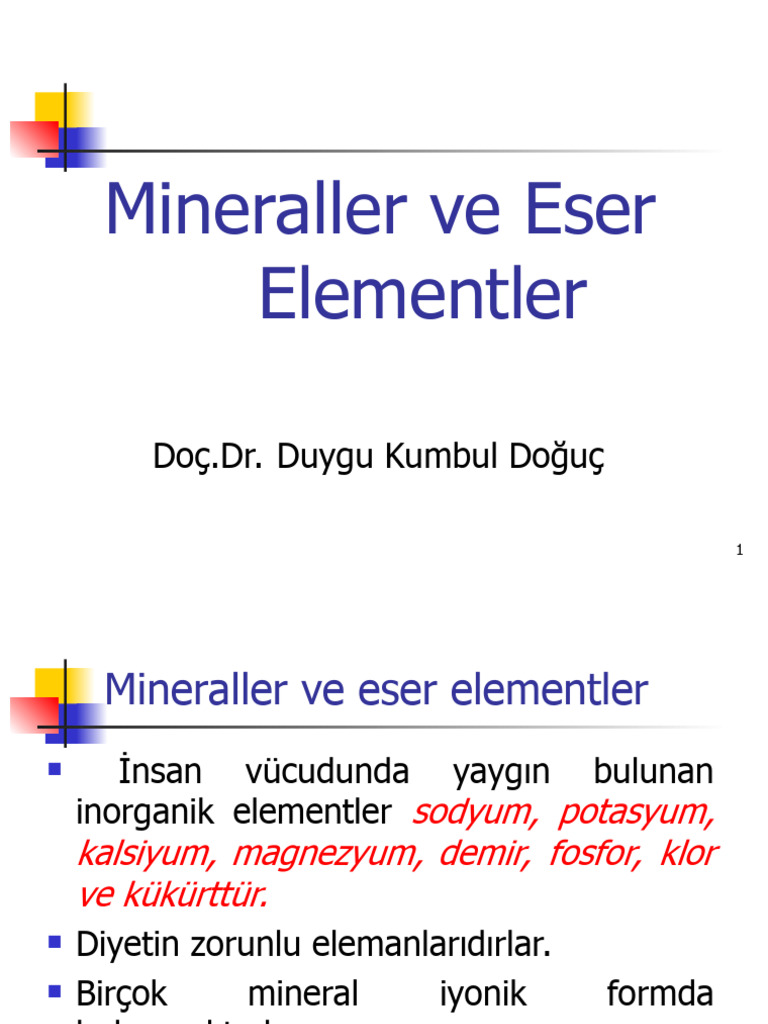 K1-11-Mineraller Ve Eser Elementler | PDF