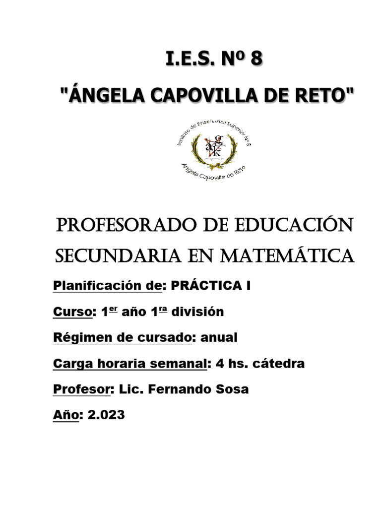 1ro 1ra PRACT. I MAT 2022 PROF. SOSA | PDF | Enseñando | Evaluación