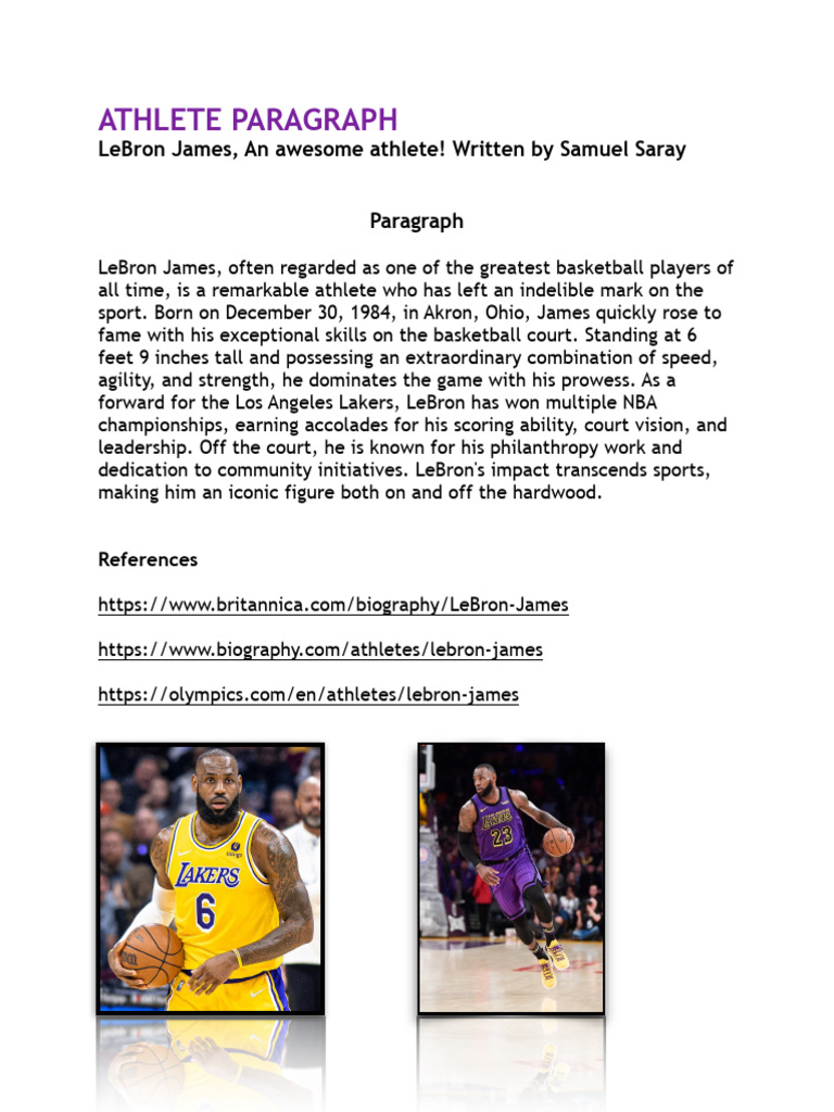 Athlete Paragraph | PDF