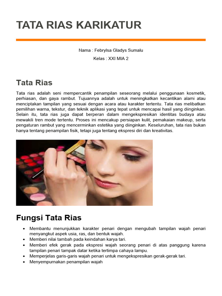 Fungsi dan Jenis Tata Rias Tari | PDF