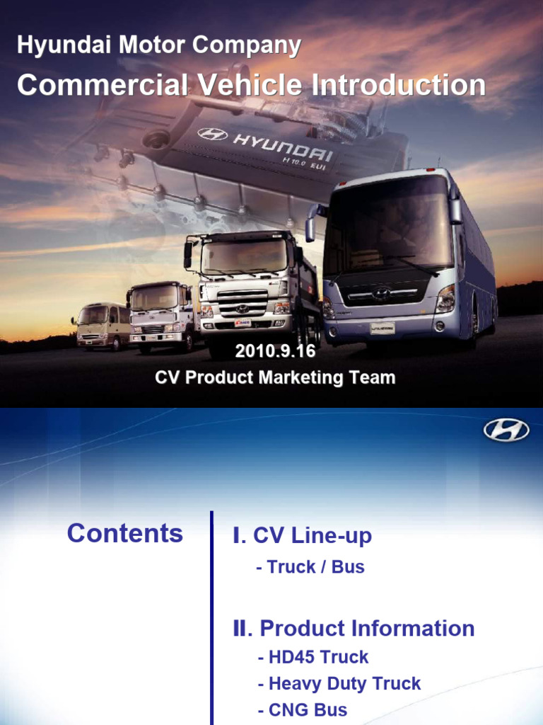 Hyundai Commercial Vehicle Models Overview | PDF | Truck | Axle