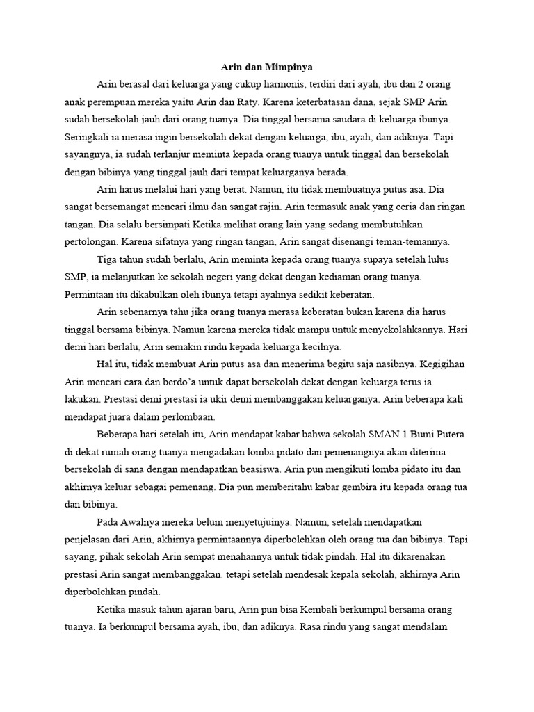 Arin Dan Mimpinya | PDF