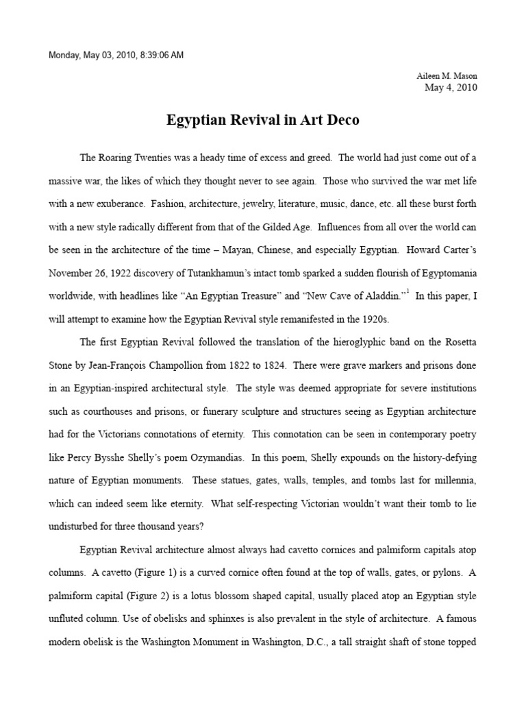 Egyptian Revival in 1920s Art Deco | PDF | Ancient Egypt | Sphinx