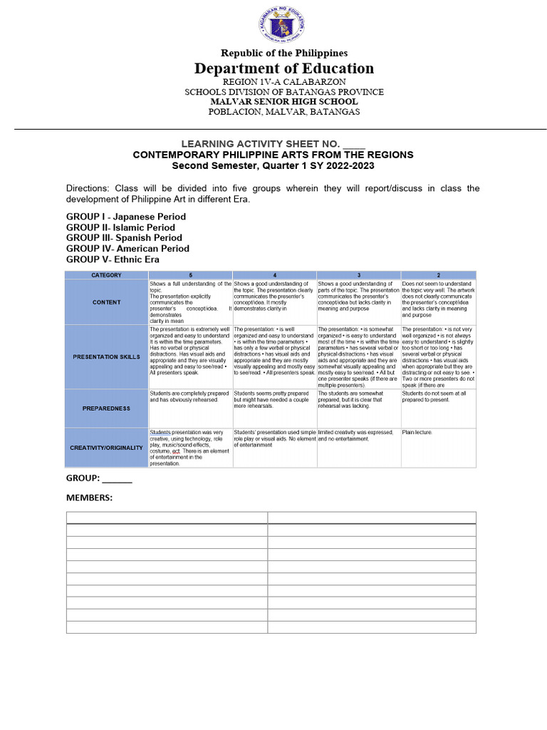 LEARNING ACTIVITY SHEET 2 Cpar | PDF