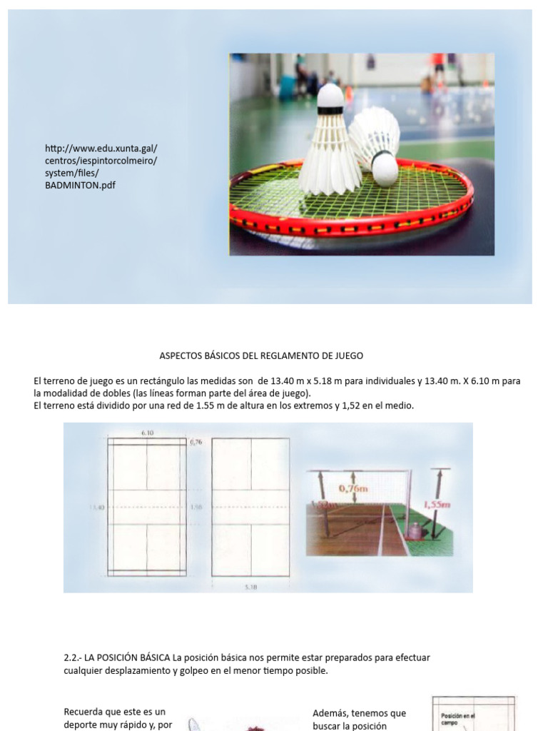Reglas de Badminton | PDF | Deportes | Deportes atléticos
