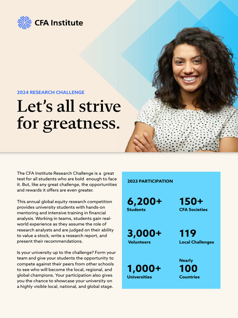 Research Challenge Fact Sheet | PDF | Financial Analyst | Business